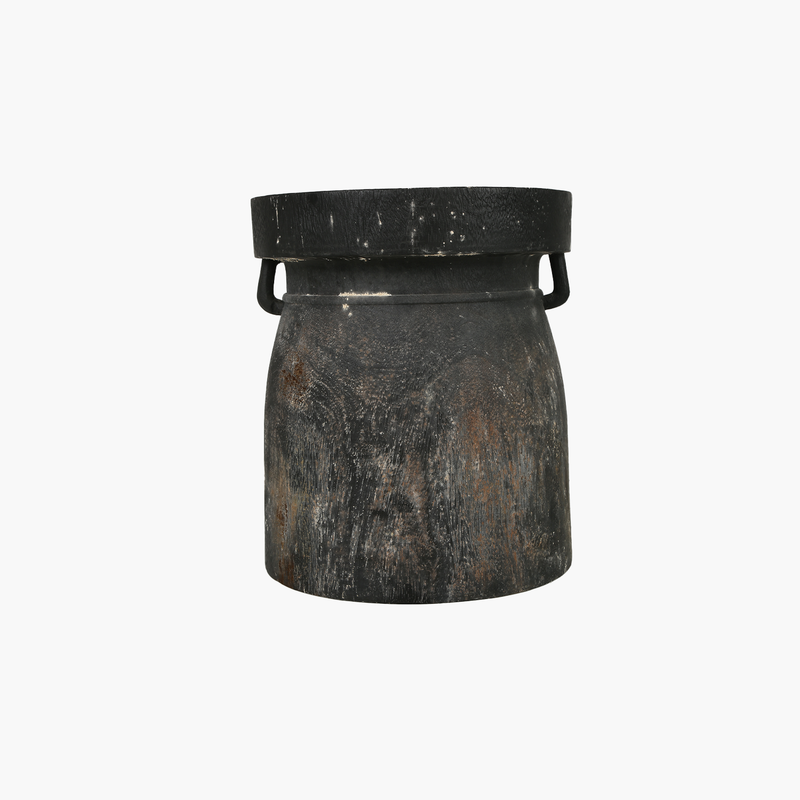 Masai Solid Wood Black Side Table
